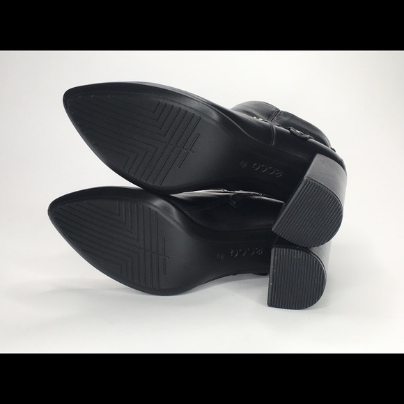 Ecco | Shoes | Ecco Shape 75 Block Heel Leather Side Zip Boots | Poshmark